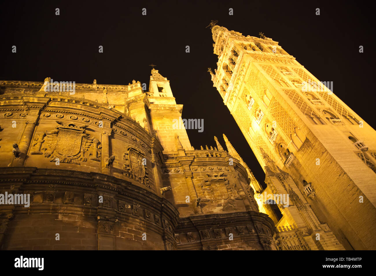 Scenic Seville Santa Maria Cathedral at night Stock Photo - Alamy