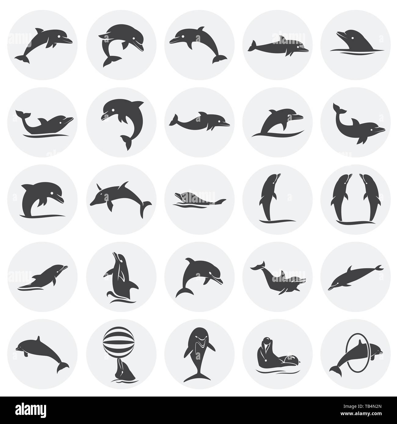 Dolphin icons set on background for graphic and web design. Simple ...