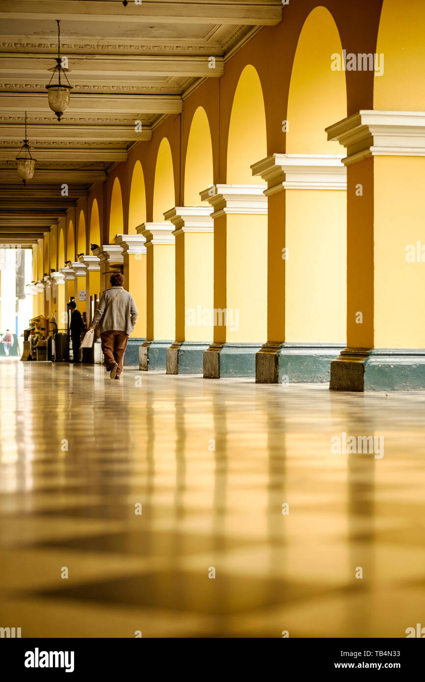 Colorful colonial style architecture at Plaza de Armas or Main Square ...