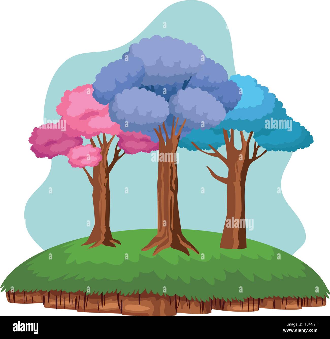 colorful trees over a piece of ground Stock Vector Image & Art - Alamy