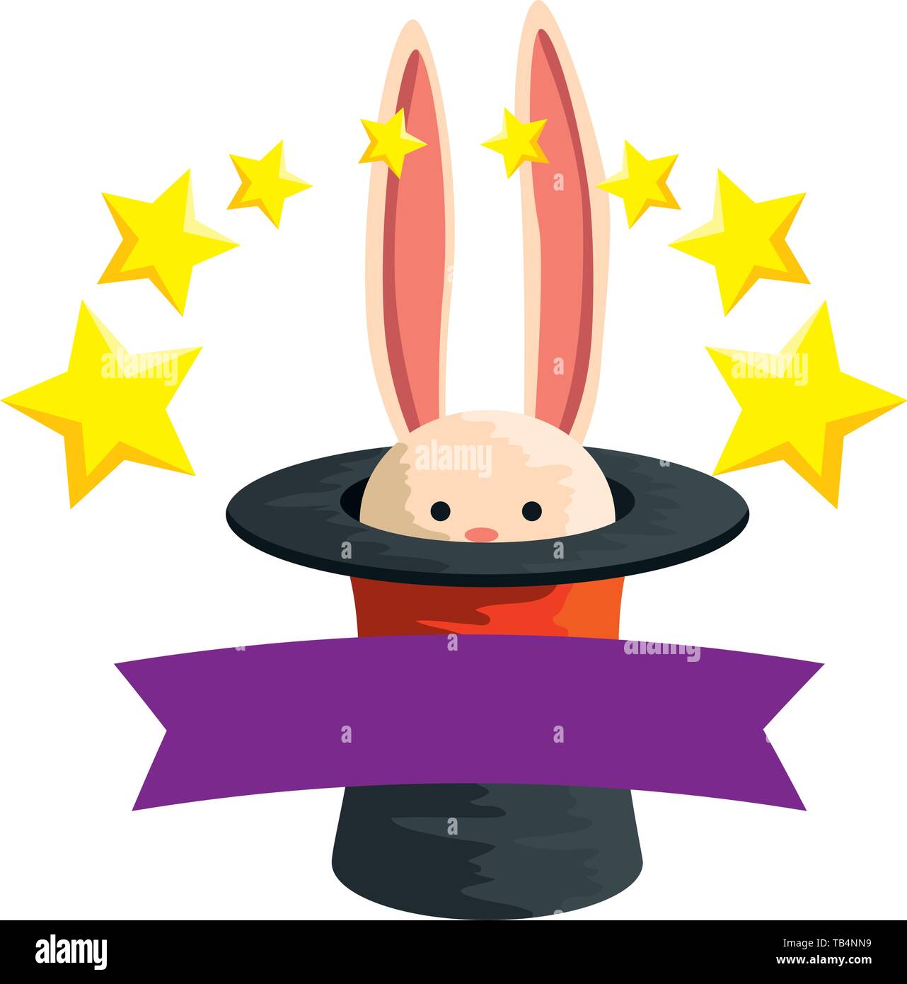 circus wizard hat with rabbit and stars Stock Vector Image & Art - Alamy