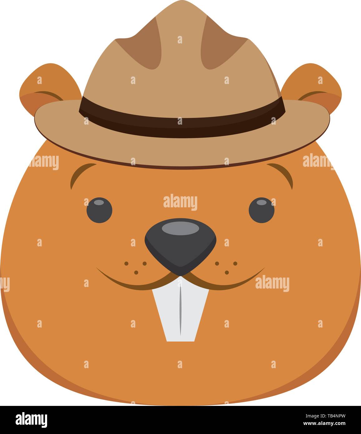 beaver face with hat cartoon character Stock Vector Image & Art - Alamy