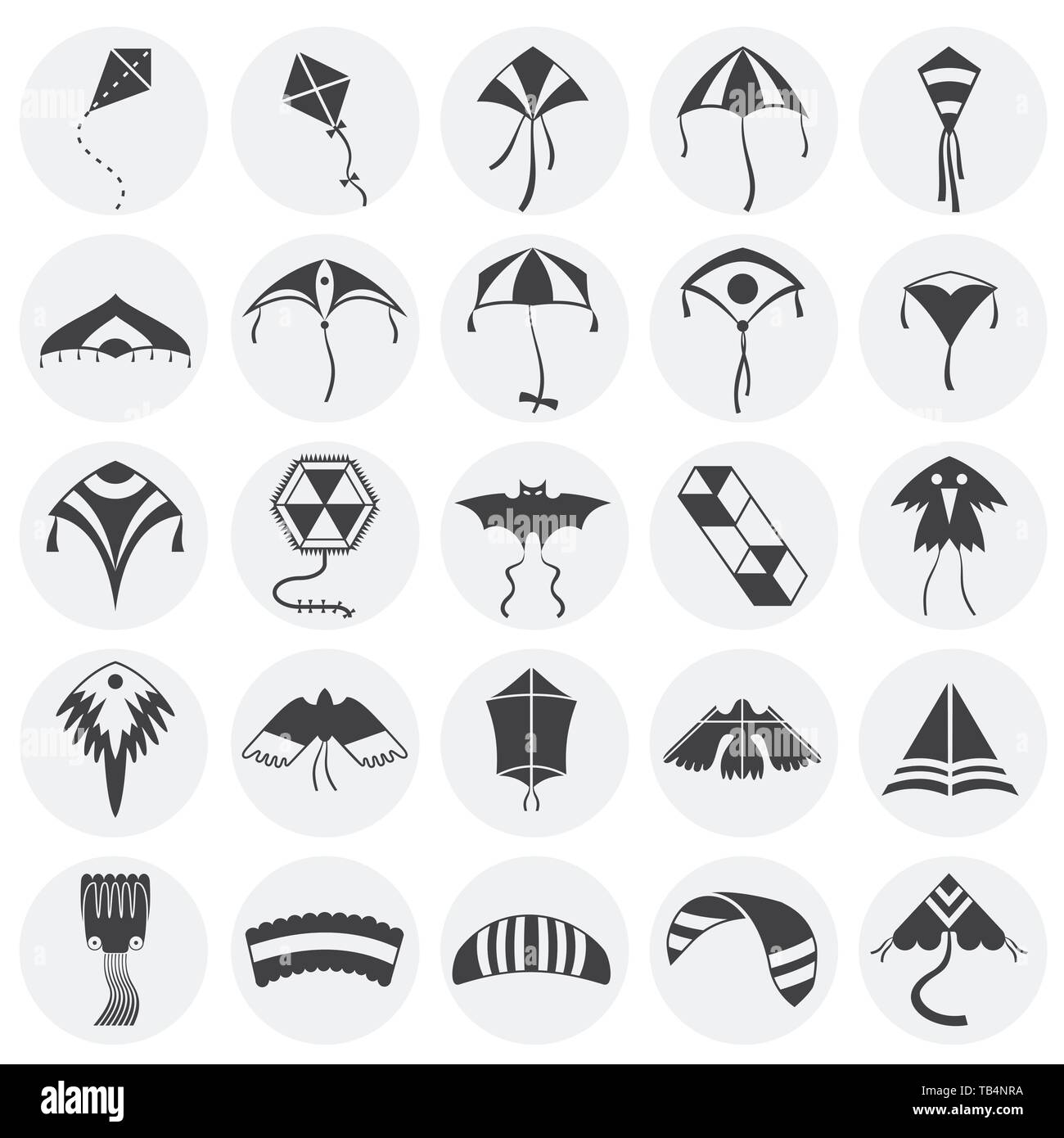 Kite icons set on background for graphic and web design. Simple ...