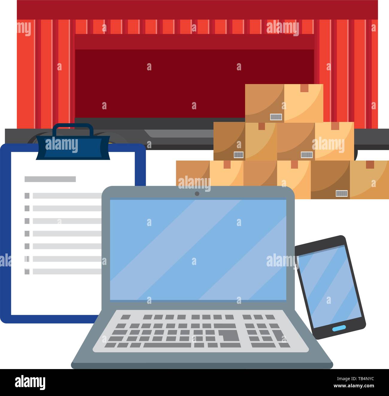 delivery tracking service shipping business logistic cartoon vector ...