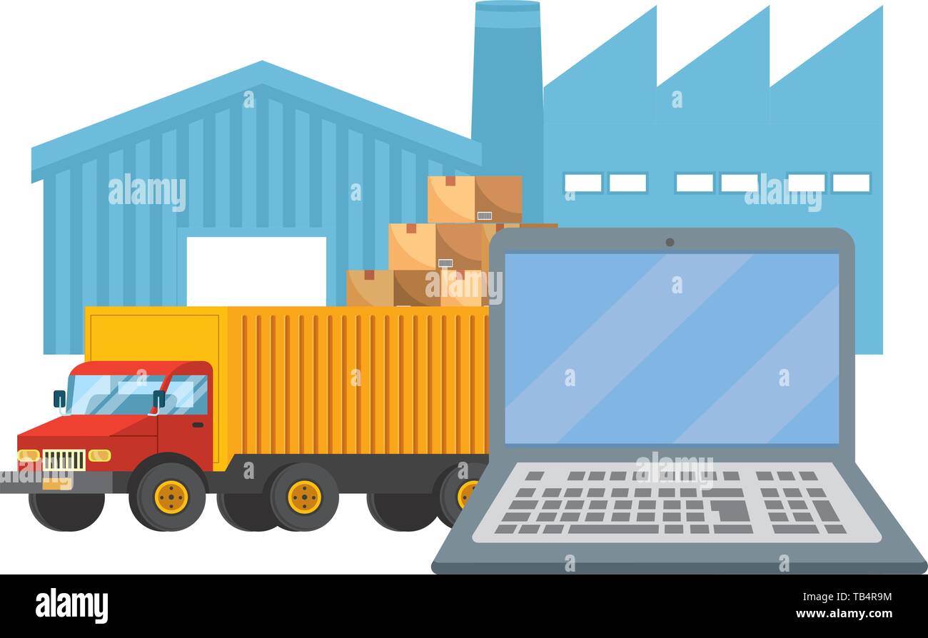 delivery tracking service shipping business logistic cartoon vector ...