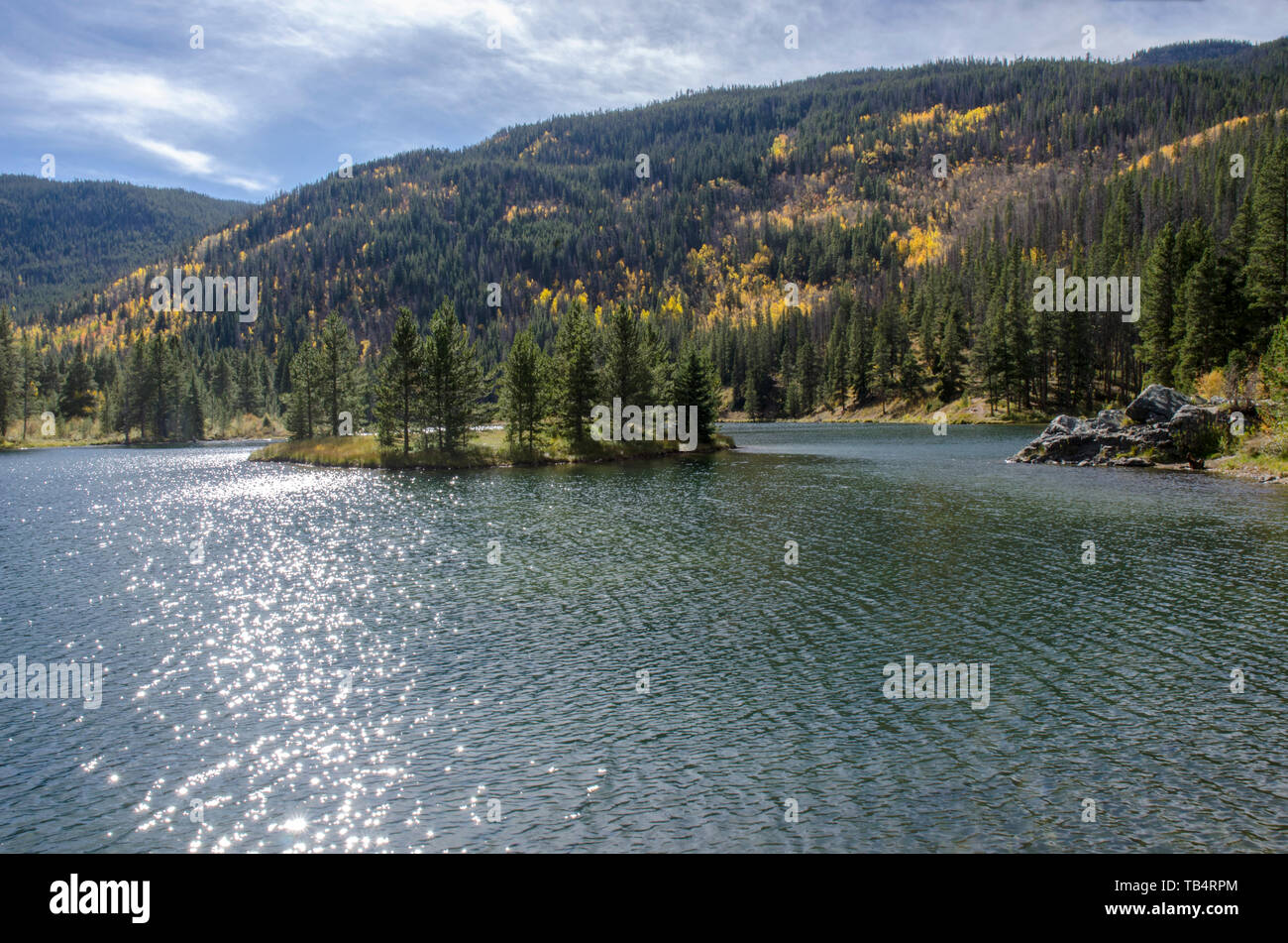 Clear Waters of a Pristine Lake, Officer’s Gulch in the Colorado Rocky ...