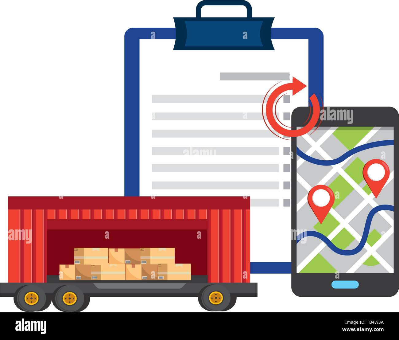 delivery tracking service shipping business logistic cartoon vector ...