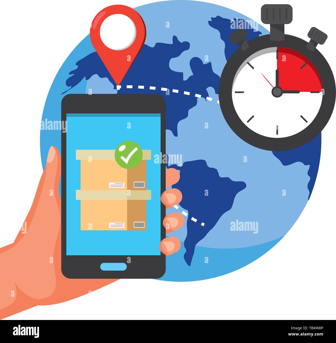 delivery tracking service shipping business logistic cartoon vector ...