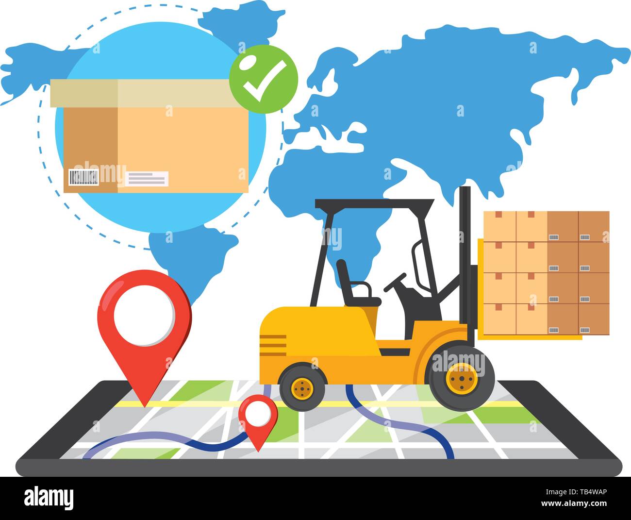 delivery tracking service shipping business logistic cartoon vector ...