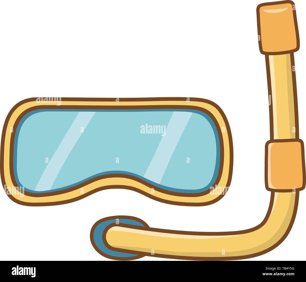 underwater mask snorkel equipment isolated cartoon vector illustration ...