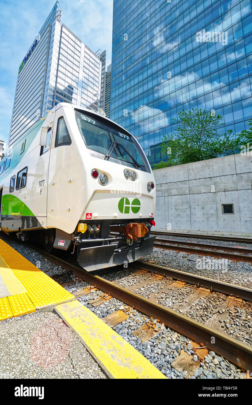 Toronto, Ontario, Canada-27 May, 2019: Toronto Union station terminal ...