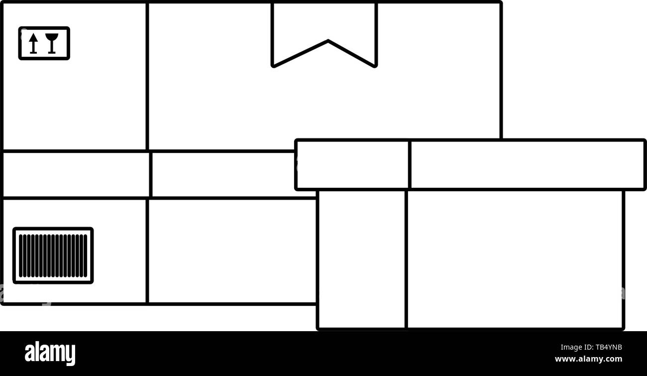 carton box packing delivery cartoon vector illustration graphic design ...