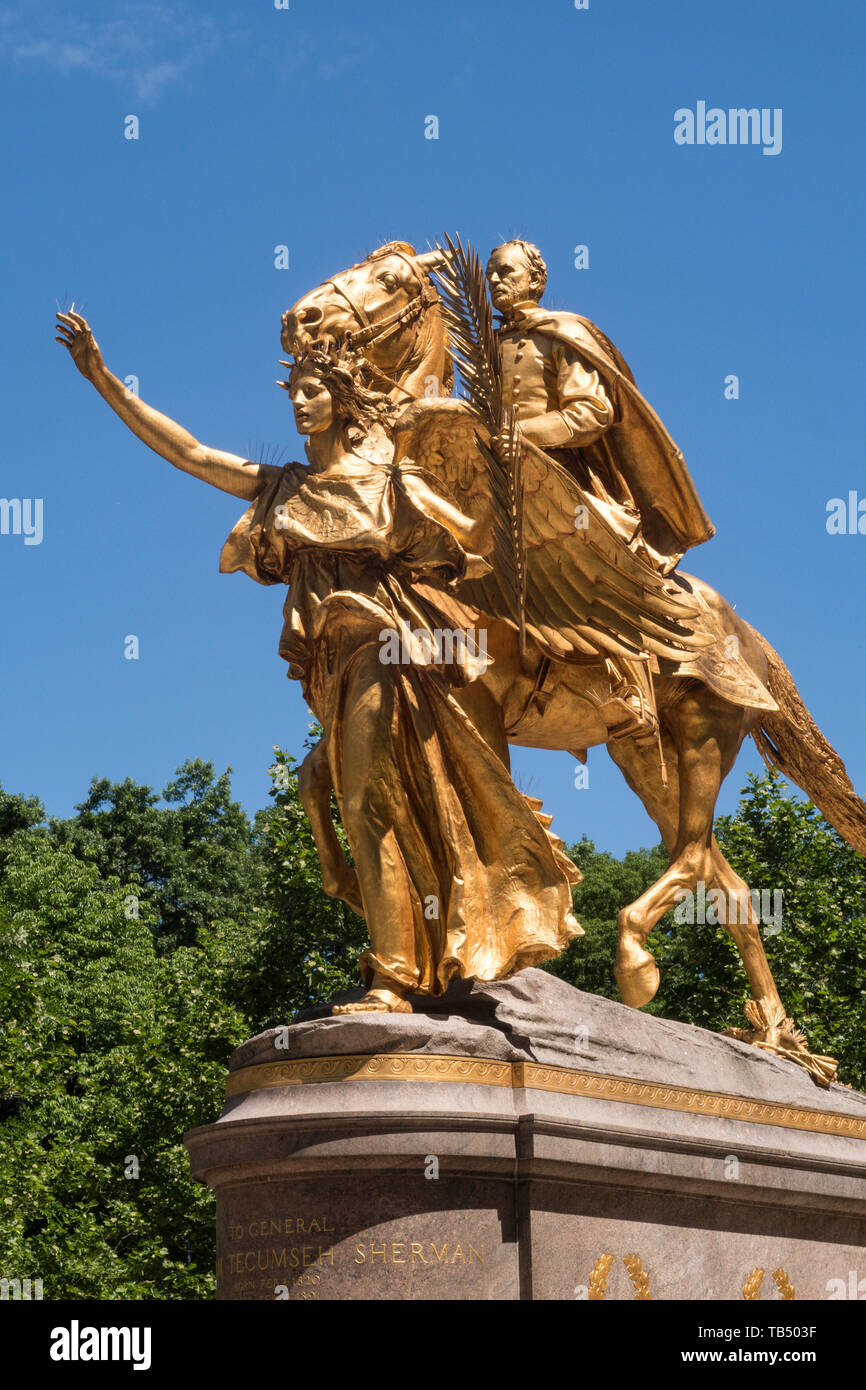 General Sherman Statue, Grand Army Plaza, NYC Stock Photo - Alamy
