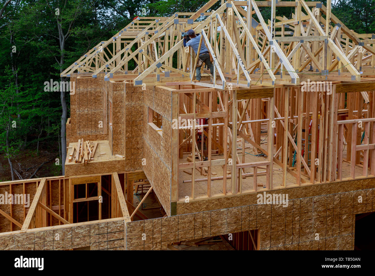 Building frame structure on a new development timber frame for a ...