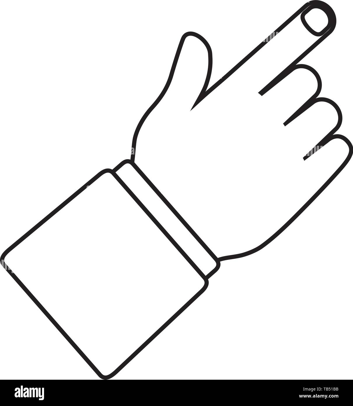 human body concept represented by hand illustration, flat and isolated ...