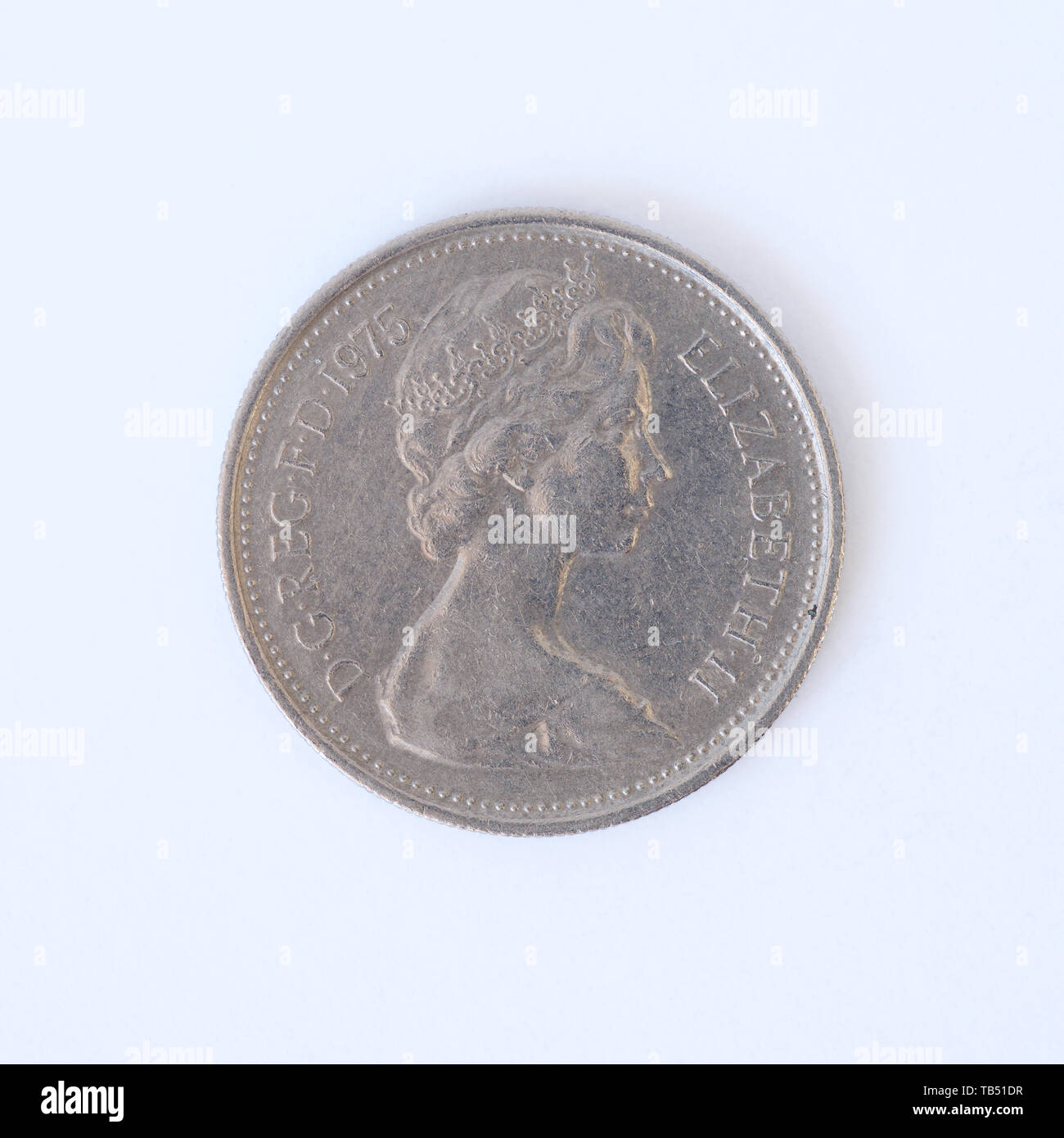 British 5 new pence coin - 1975 Stock Photo - Alamy