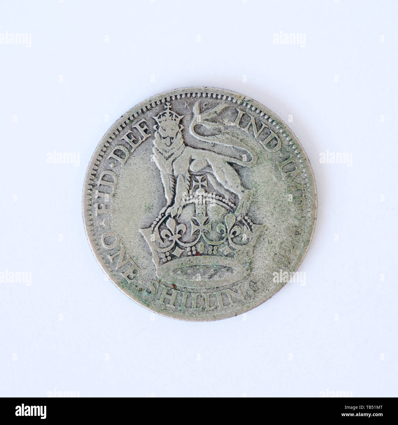British one shilling coin - 1928 Stock Photo - Alamy