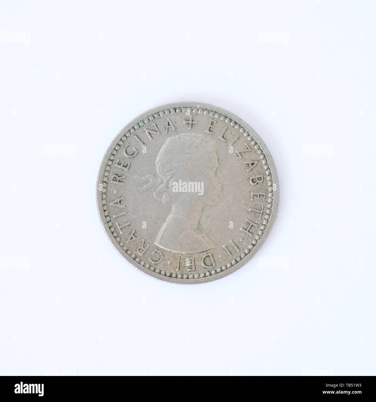 Sixpence coin elizabeth hi-res stock photography and images - Alamy