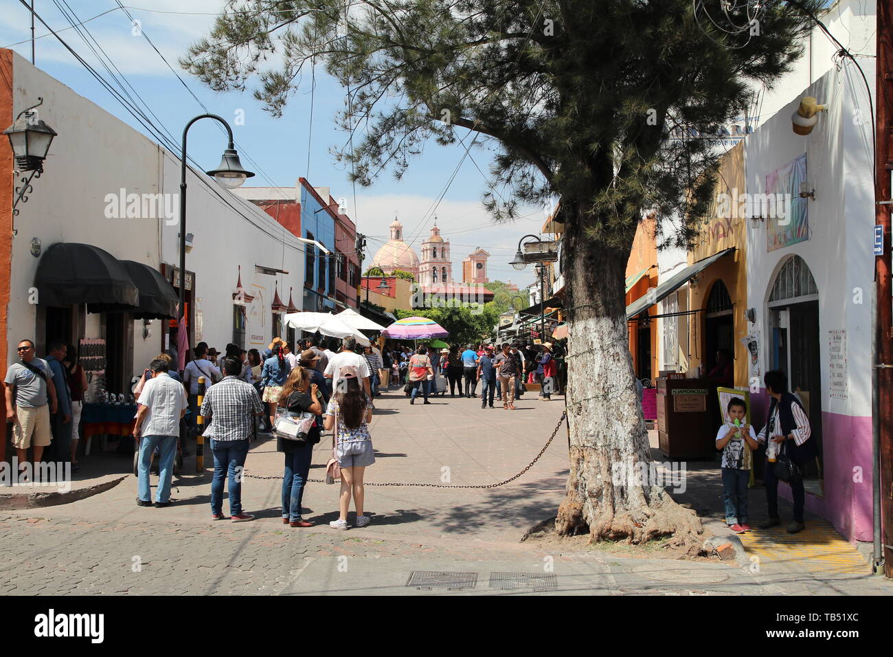 Street and Architecture of Tequisquiapan, Queretaro, Mexico Stock Photo ...