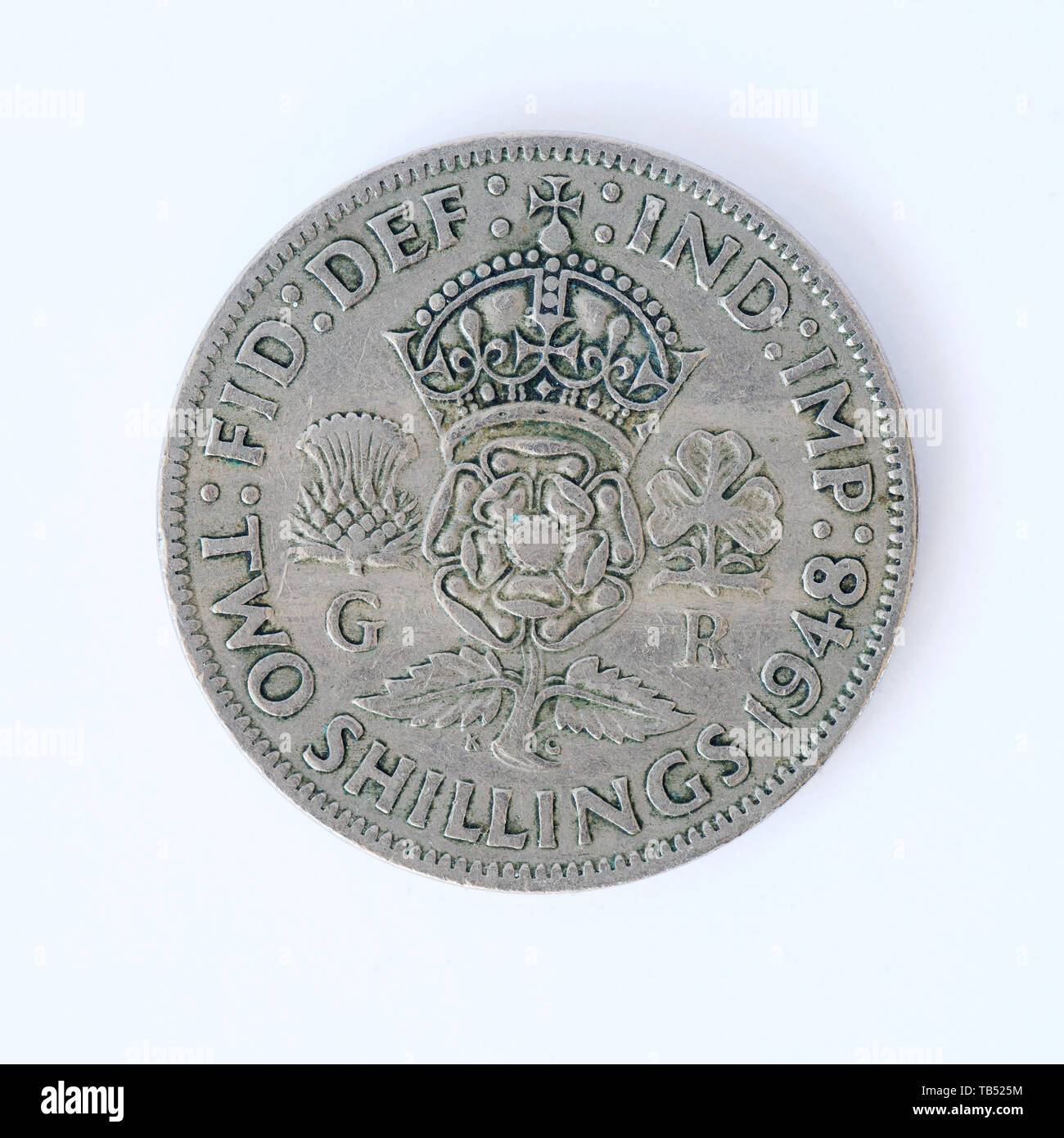 British 2 shillings coin - 1948 Stock Photo - Alamy