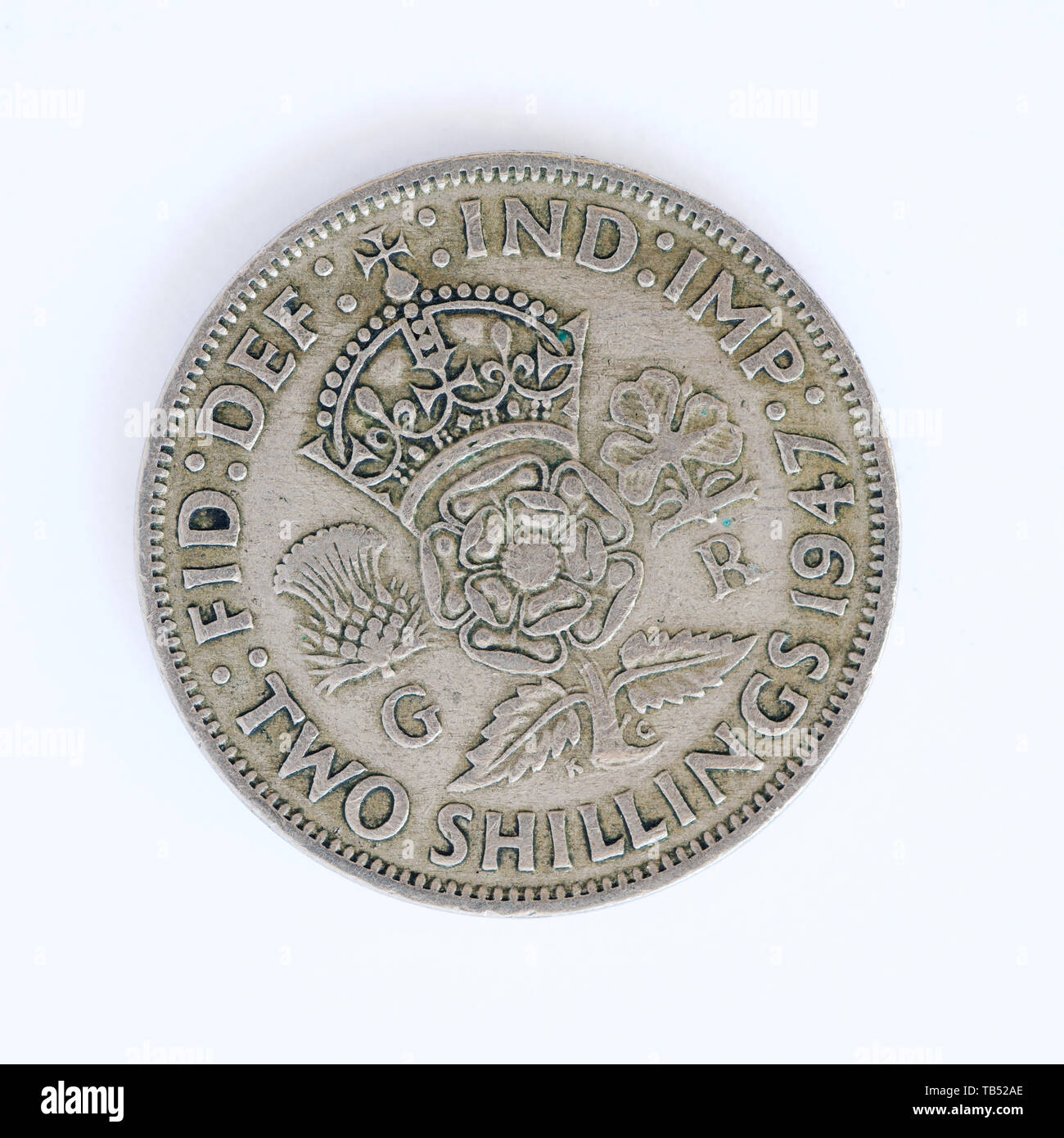 British Two Shillings Coin - 1947 Stock Photo - Alamy