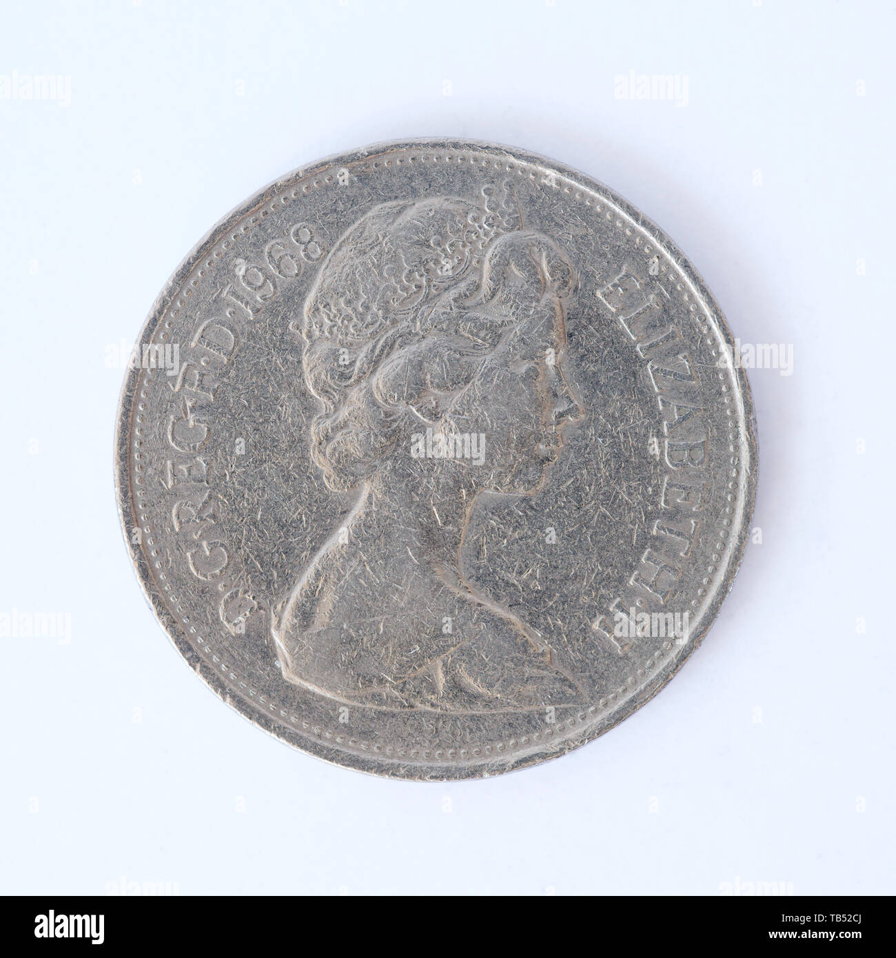 British 10 New Pence coin - 1968 Stock Photo - Alamy
