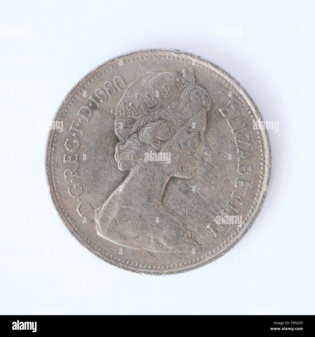 British 10 New Pence coin - 1980 Stock Photo - Alamy