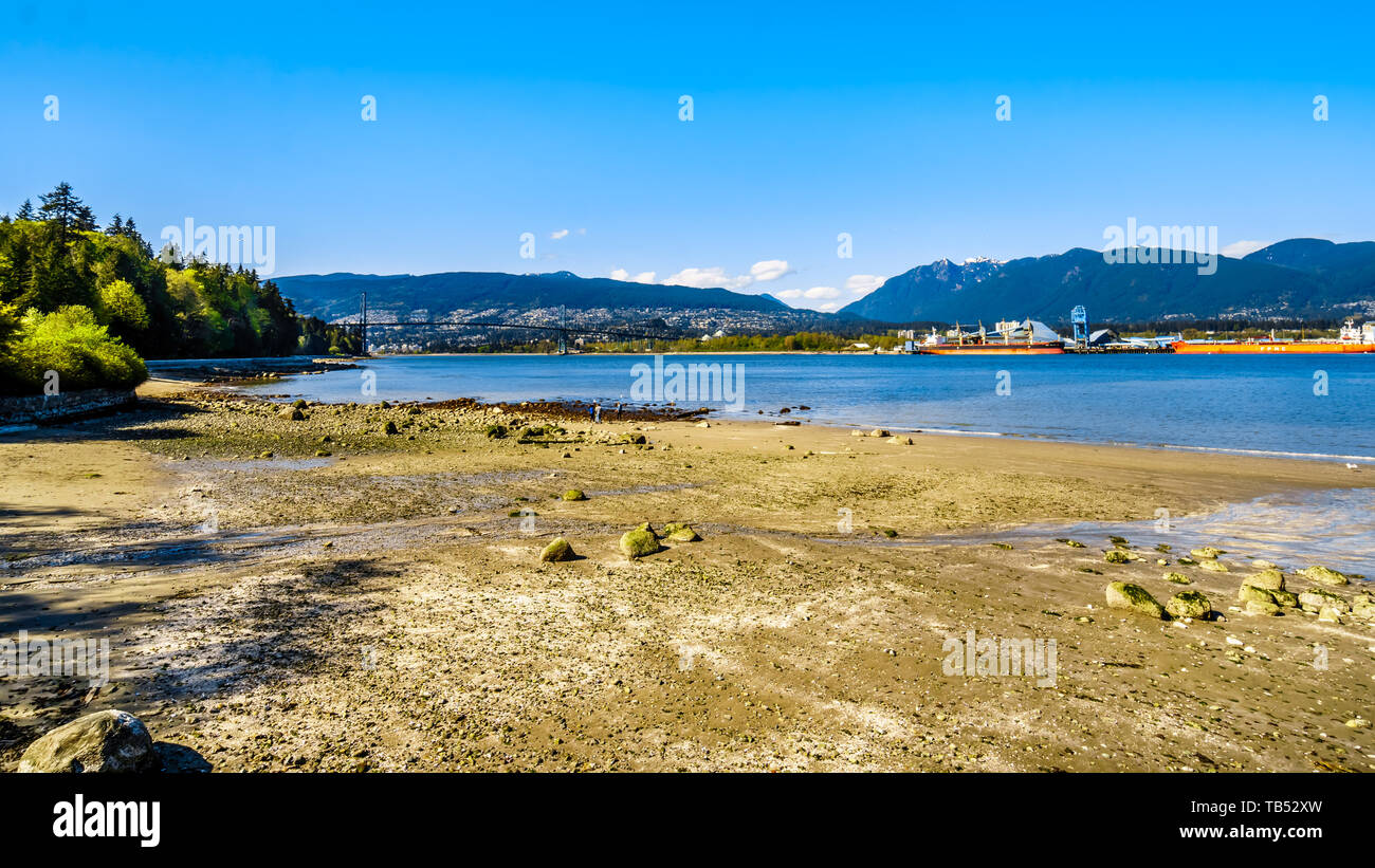 View of the North Shore and Burrard Inlet, the entrance into Vancouver ...