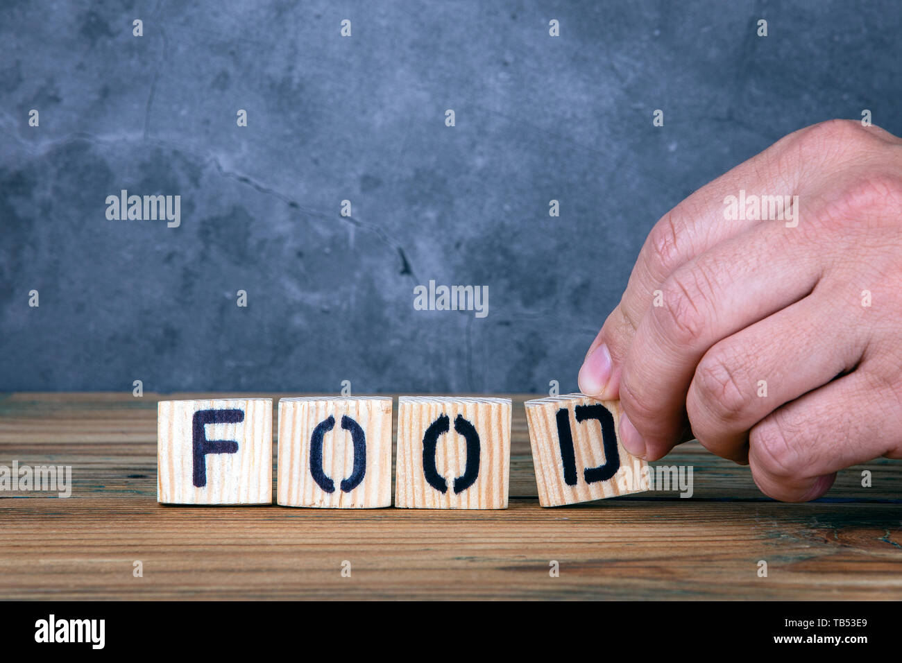 Food - word from wooden letters Stock Photo - Alamy