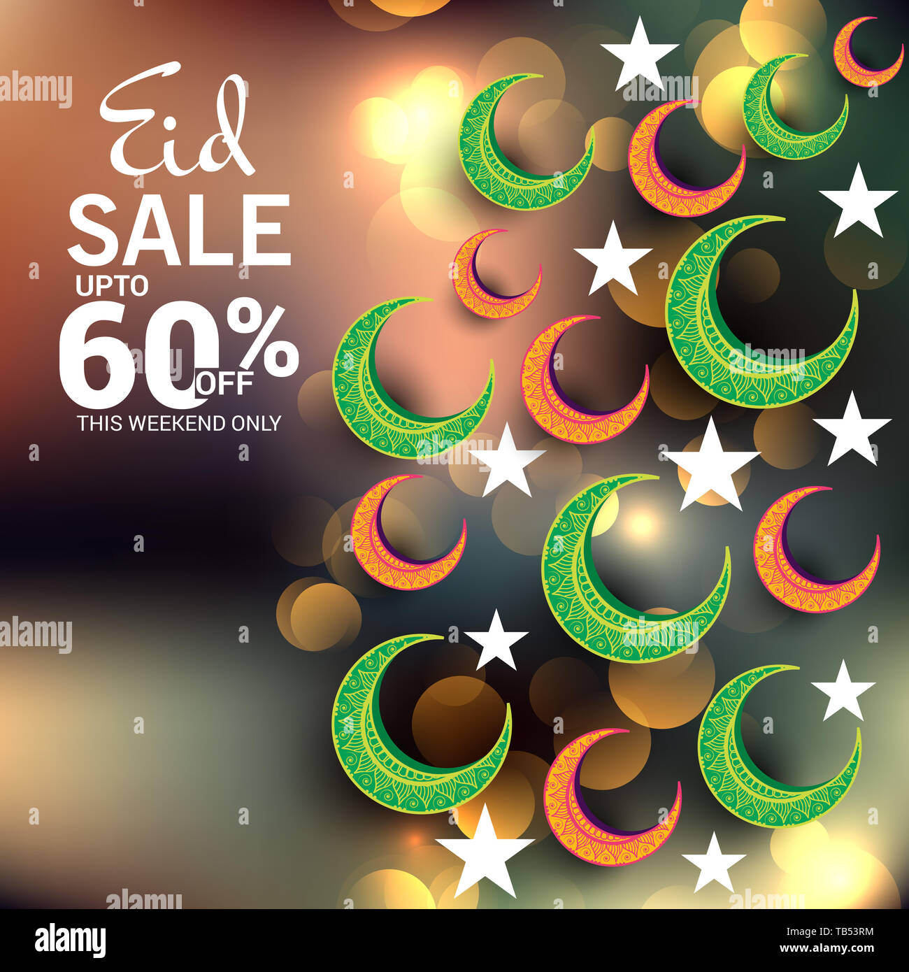 illustration of a Sale Banner Or Sale Poster For Festival Of Eid ...