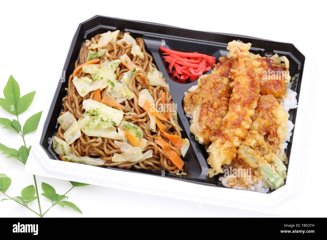 Japanese bento lunch pack isolated on white background Stock Photo - Alamy