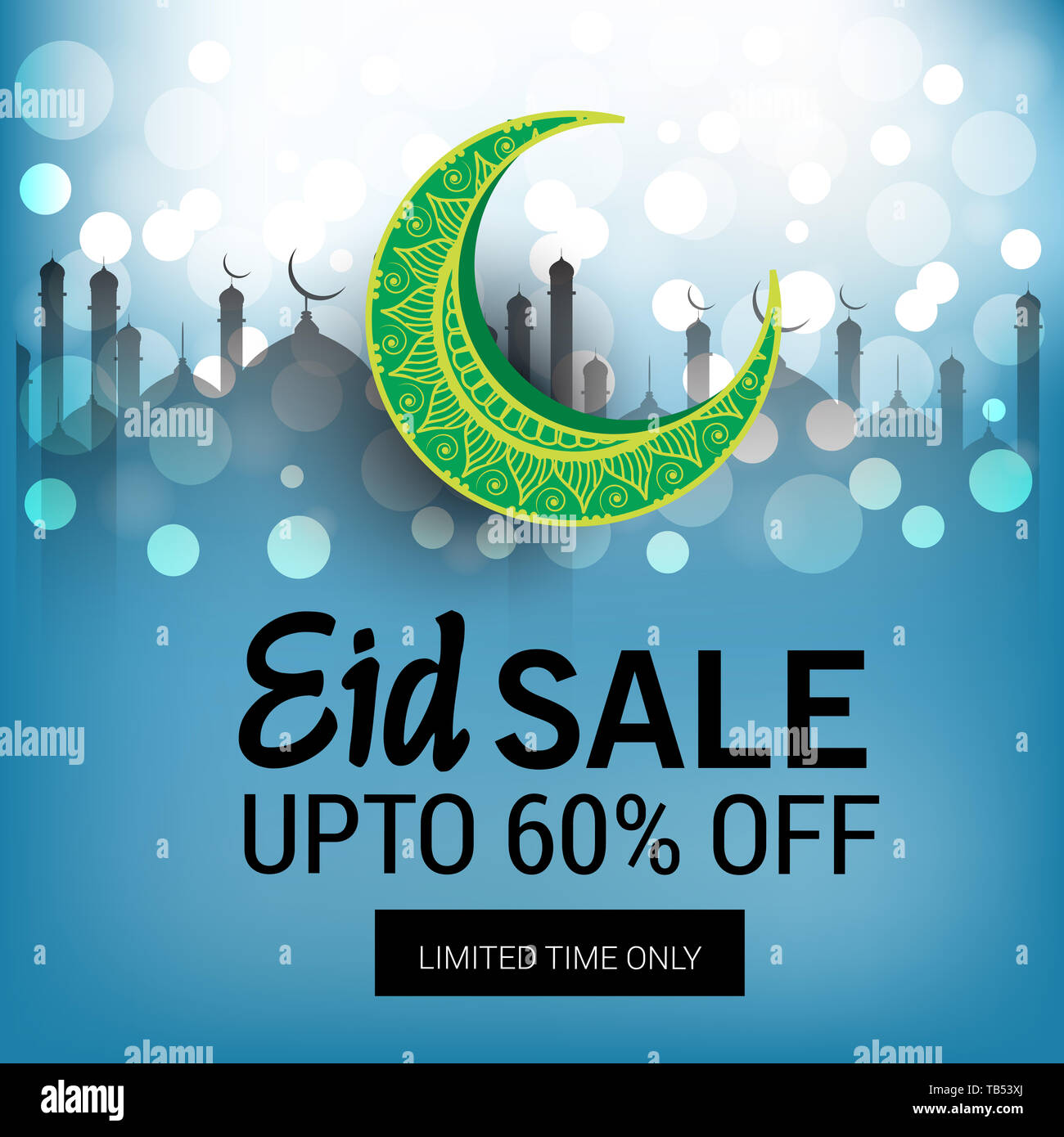 illustration of a Sale Banner Or Sale Poster For Festival Of Eid ...