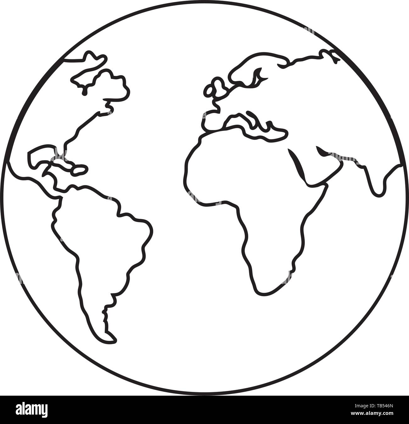 Planet sphere design, Continent earth world globe ocean and universe ...