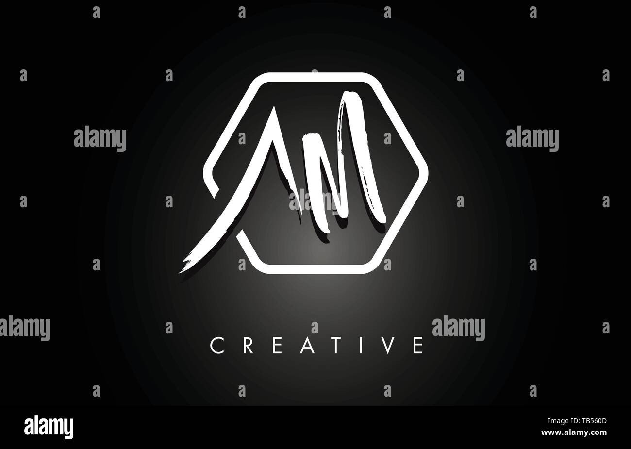 AM A M Brushed Vector Letter Logo Design with Creative Modern Brush ...