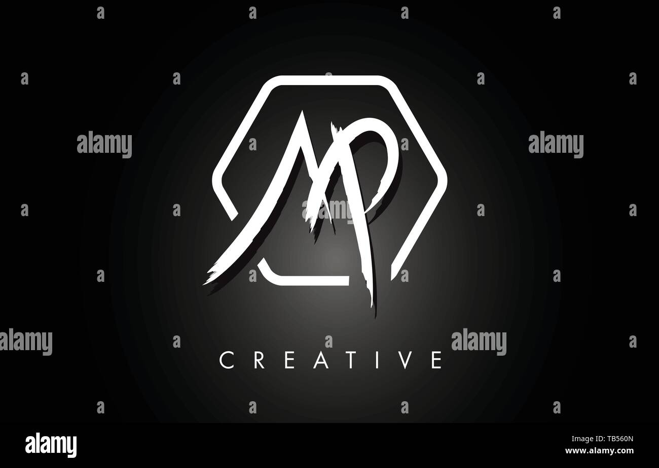 AP A P Brushed Vector Letter Logo Design with Creative Modern Brush ...