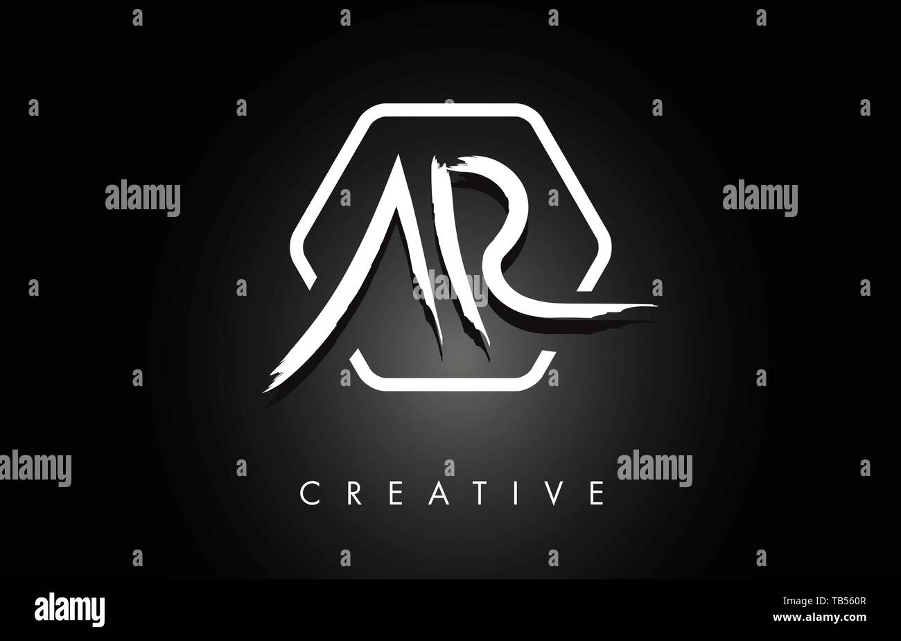 AR A R Brushed Vector Letter Logo Design with Creative Modern Brush ...