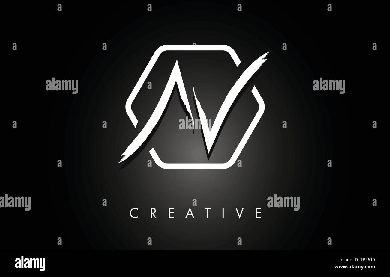 AV A V Brushed Vector Letter Logo Design with Creative Modern Brush ...