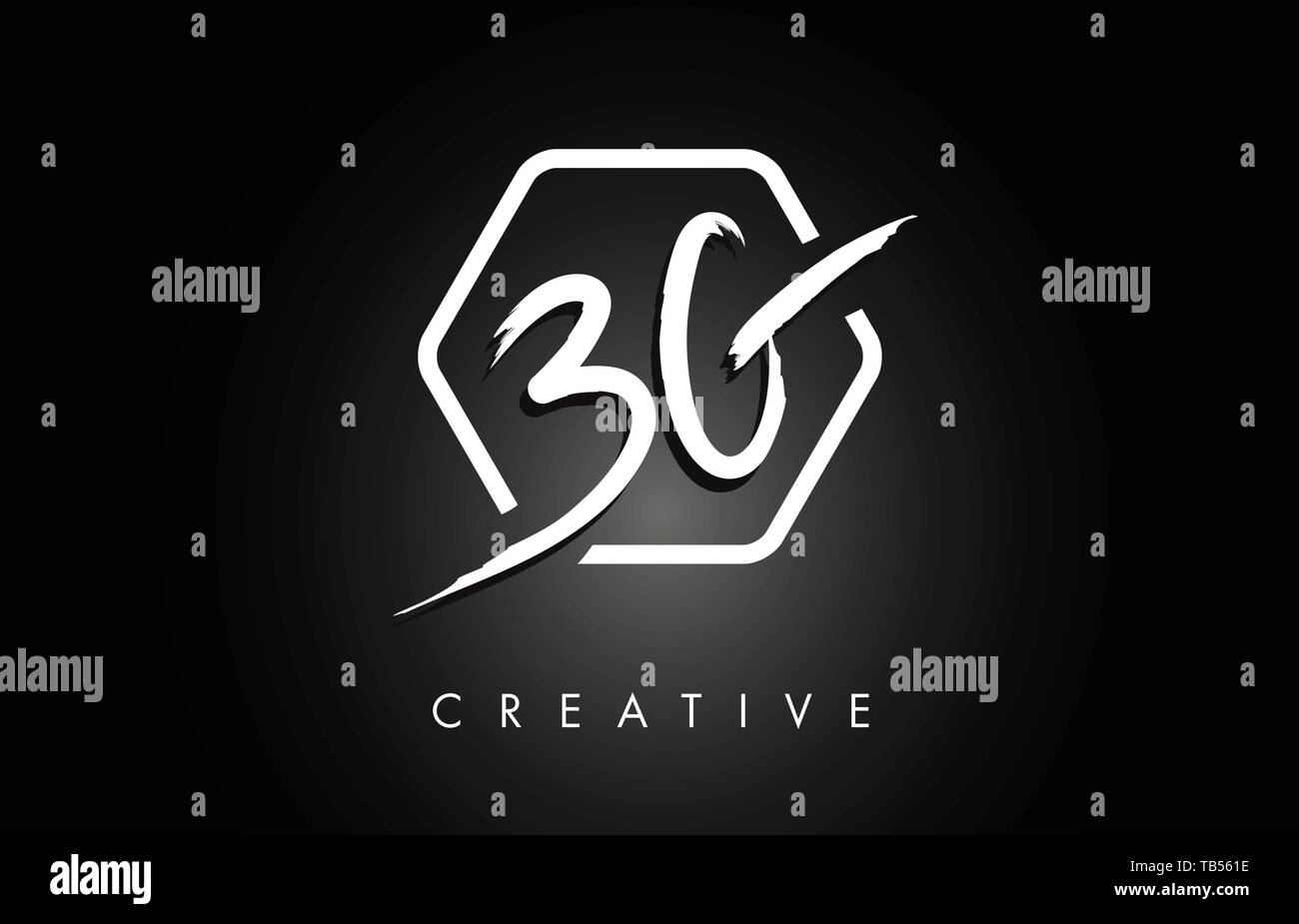 BG B G Brushed Vector Letter Logo Design with Creative Modern Brush ...