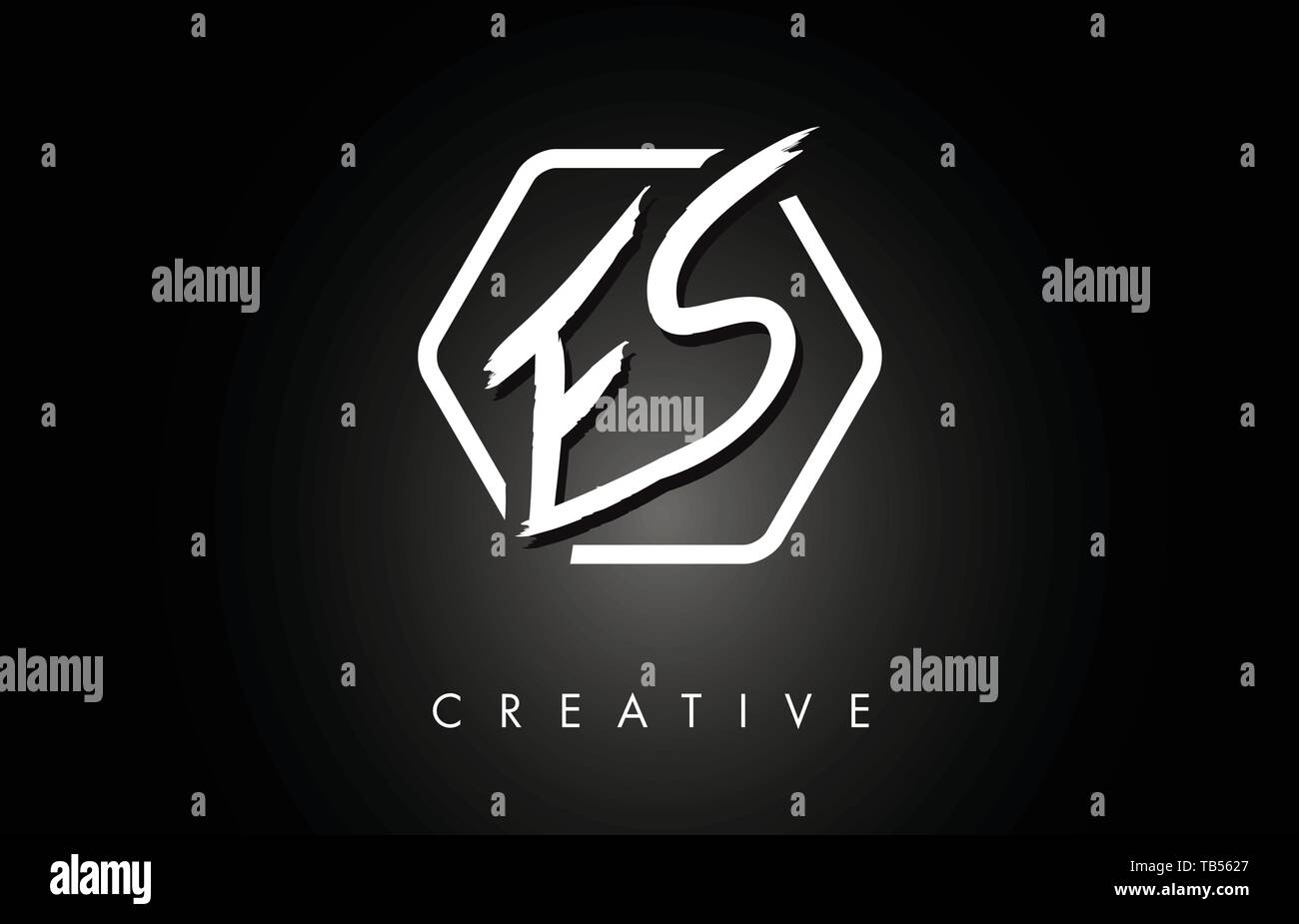 ES E S Brushed Vector Letter Logo Design with Creative Modern Brush ...