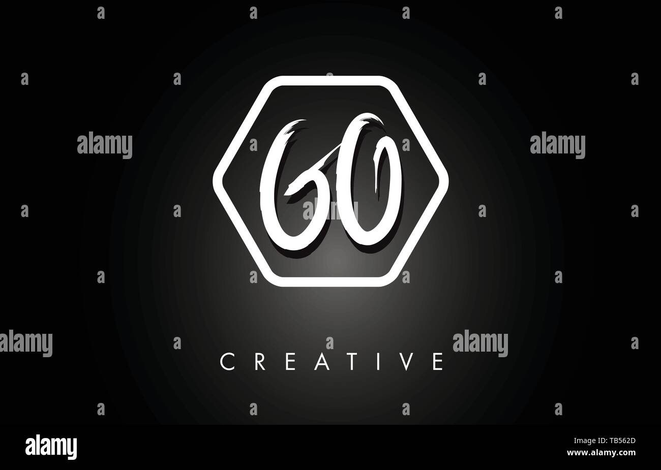 GO G O Brushed Vector Letter Logo Design with Creative Modern Brush ...