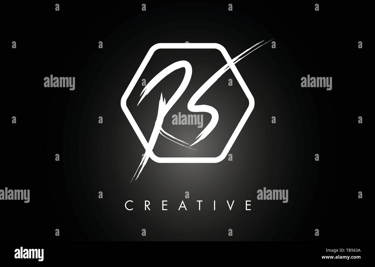 RS R S Brushed Vector Letter Logo Design with Creative Modern Brush ...
