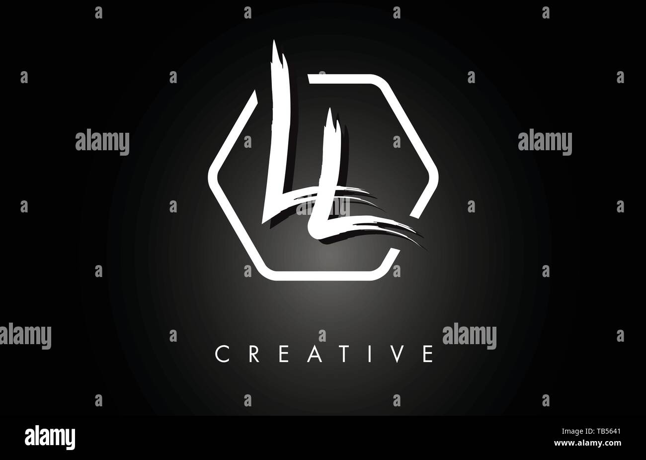 LL L L Brushed Vector Letter Logo Design with Creative Modern Brush ...