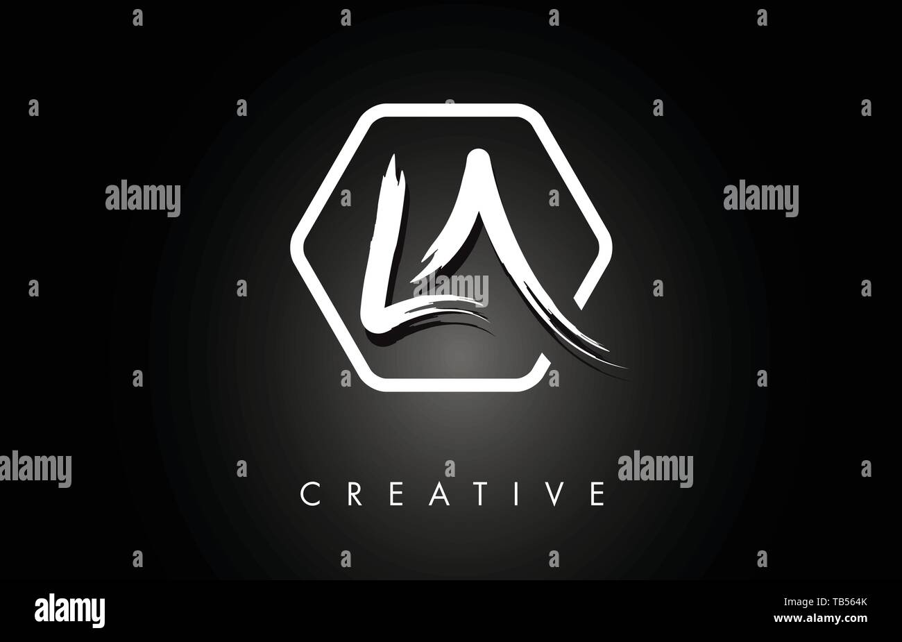 LA L A Brushed Vector Letter Logo Design with Creative Modern Brush ...