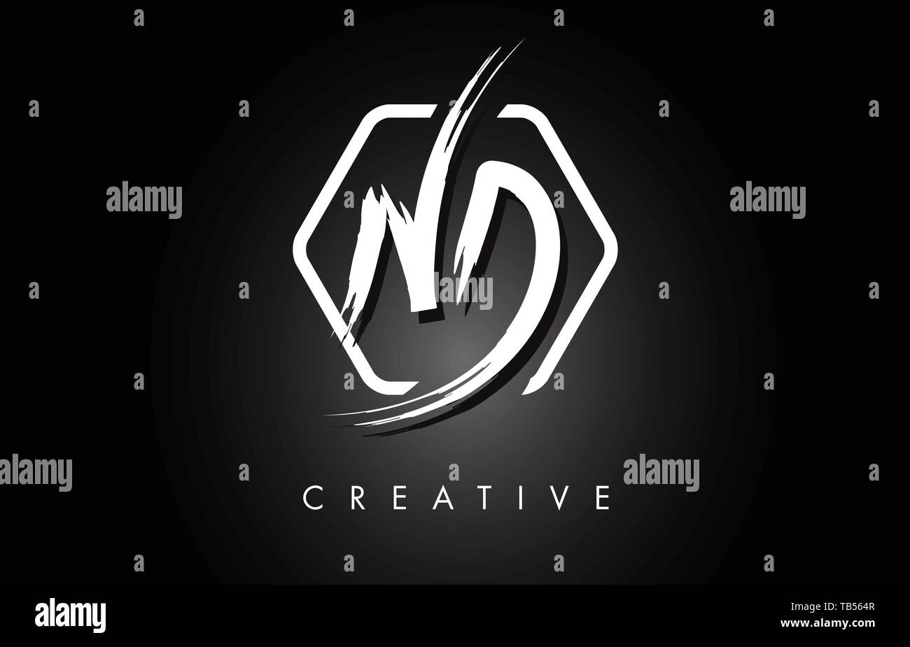 ND N D Brushed Vector Letter Logo Design with Creative Modern Brush ...