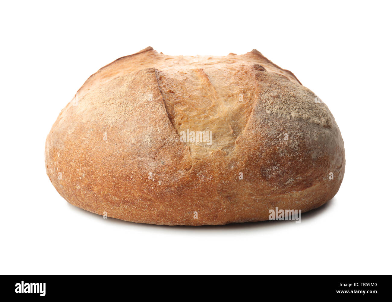 Loaf of fresh bread on white background Stock Photo - Alamy