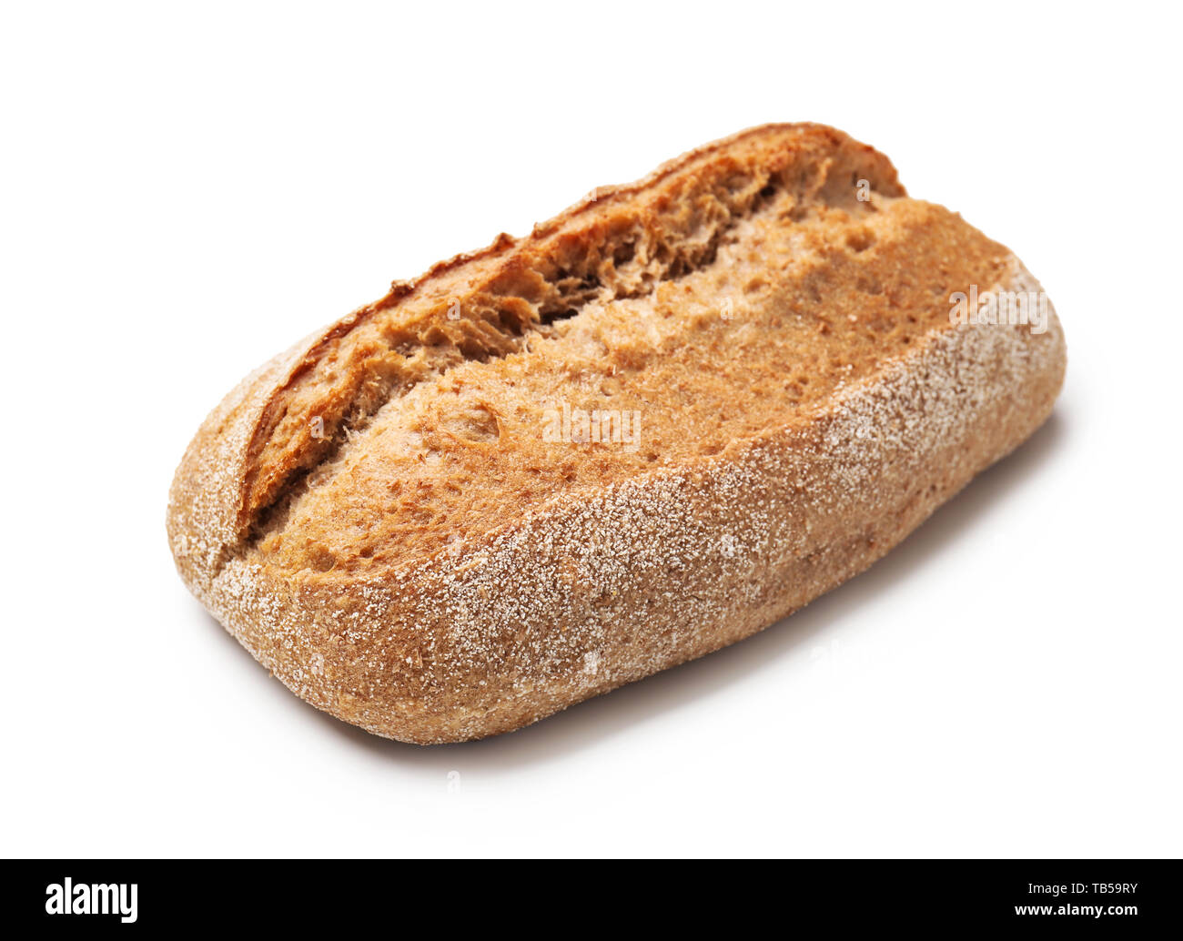 Loaf of fresh bread on white background Stock Photo - Alamy