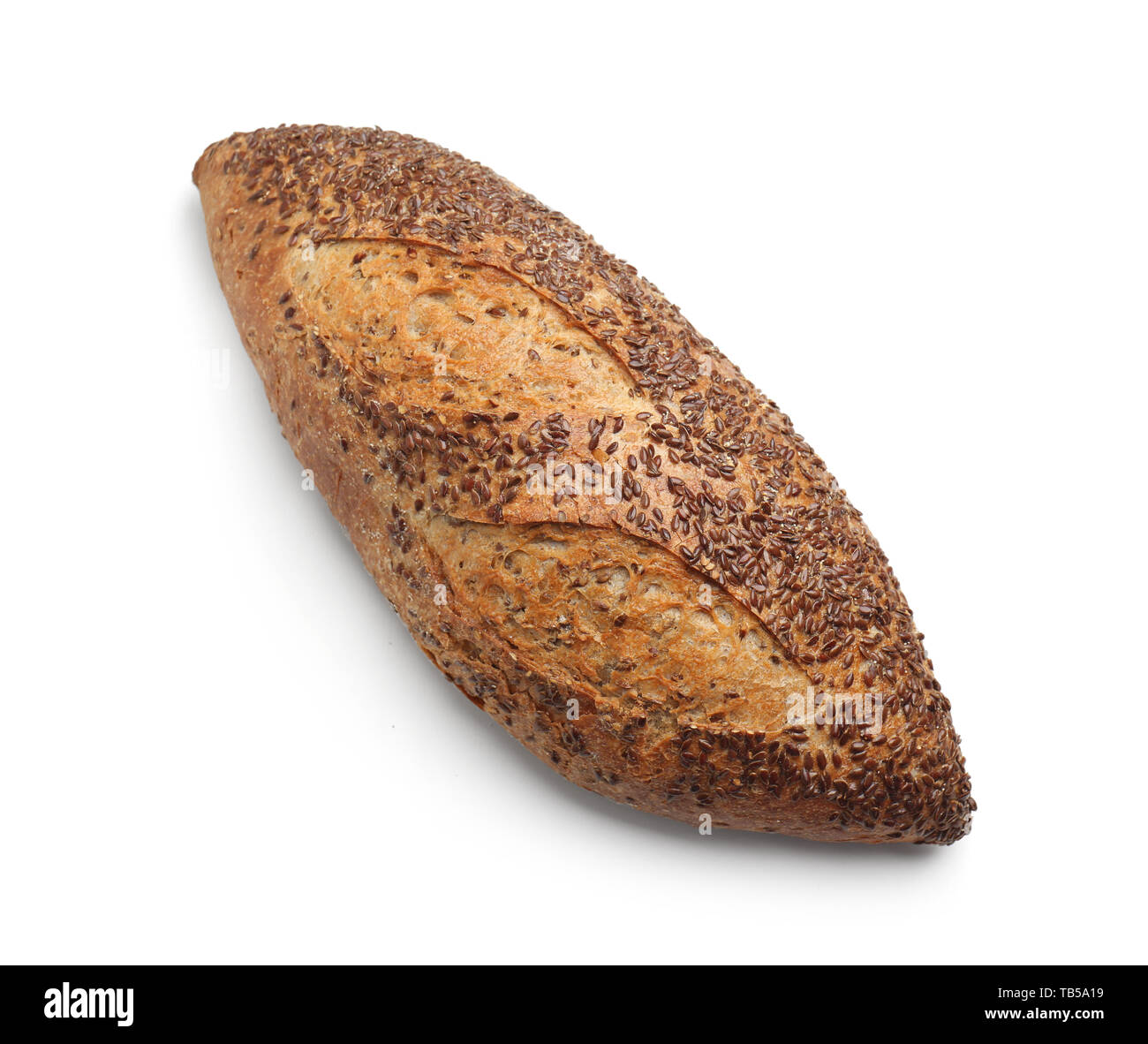 Loaf of fresh bread on white background Stock Photo - Alamy