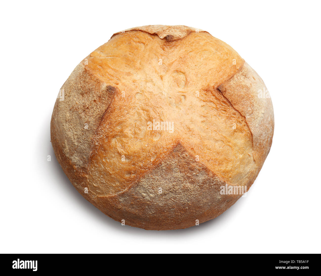 Loaf of fresh bread on white background Stock Photo - Alamy
