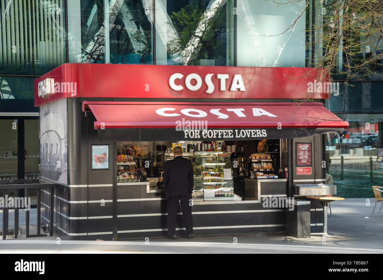 A Costa Coffee stand in the Financial District in the City of London ...