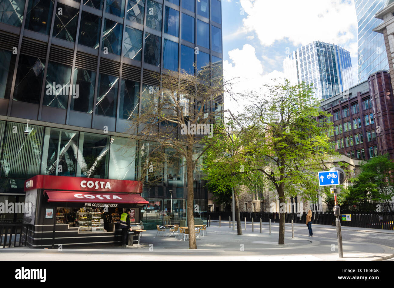 A Costa Coffee stand in the Financial District in the City of London ...